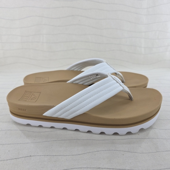 Reef | Shoes | Reef Womens Kaia Rise White Tan Platform Flip Flop ...